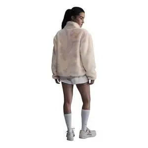 Nike Big Swoosh Faux Fur Jacket - Pink/beige