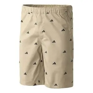 Adidas All Over Logo Print Sports Shorts - Brown