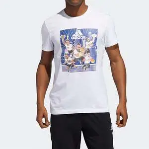 Adidas Basketball Cartoon Graphic Short Sleeve Tee
