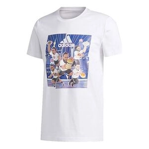 Adidas Basketball Cartoon Graphic Short Sleeve Tee - White