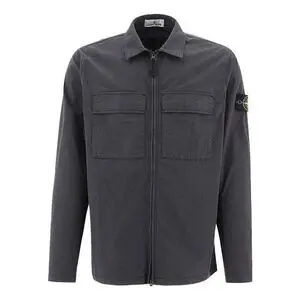 Stone Island Stretch Overshirt 'charcoal - Black