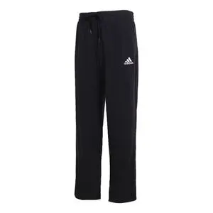 Adidas Solid Color Logo Casual Sports Elastic Waistband Long Pants - Black