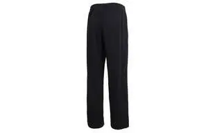 Adidas Solid Color Logo Casual Sports Elastic Waistband Long Pants - Black