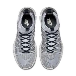 Nike Free Mercurial Superfly Flyknit High Top Sneakers - White/grey