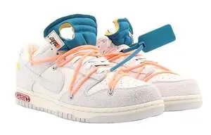 Nike X Off-white Dunk Low 'lot 19 Of 50 - Gray/white