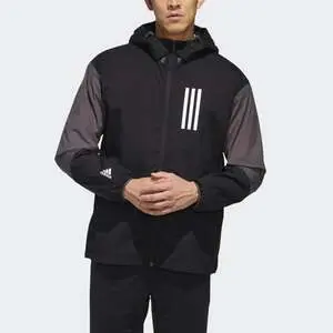 Adidas Windbreaker Jacket With Sporty Stripes