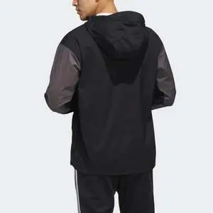 Adidas Windbreaker Jacket With Sporty Stripes