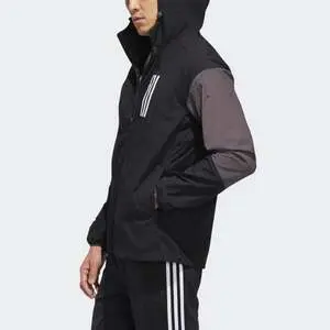 Adidas Windbreaker Jacket With Sporty Stripes