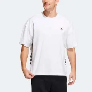 Adidas City Loose T Side Contrasting Colors Round Neck Pullover Short Sleeve White