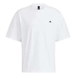 Adidas City Loose T Side Contrasting Colors Round Neck Pullover Short Sleeve White - Multi-color
