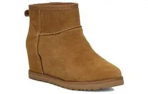 UGG Classic Femme Mini Suede Wedge Boots With Fleece Lining - Default Colorway