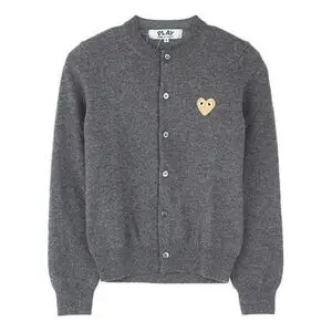 Play Comme Des Garcon Cardigan Gold Emblem - Grey