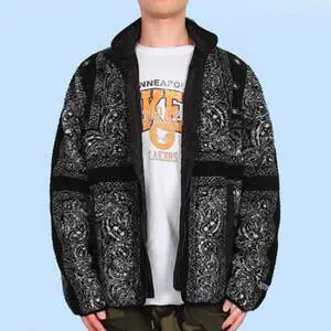 Supreme Reversible Bandana Fleece Jacket - Black