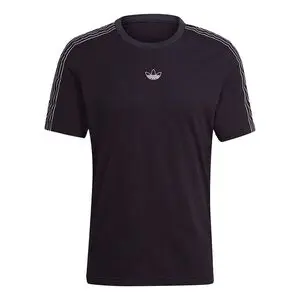 Adidas Originals Sprt 3 Stripe T Casual Sports Crew-neck Short Sleeve - Black