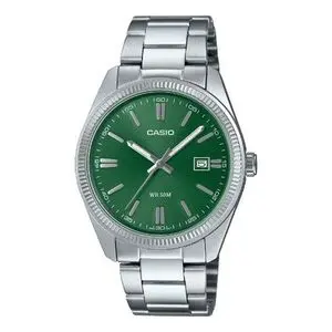 Casio Stainless Steel Watch With Water Resistance - Silver/green