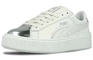 PUMA Basket Platform Sneakers - White/silver