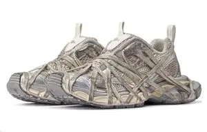 Balenciaga 3xl Extreme Lace Sneakers In Mesh And Polyurethane - Beige/grey