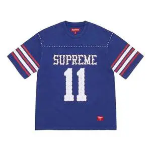 Supreme Ss26 Studded S/s Football T-shirt - Blue