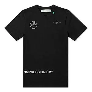 Off-White Arrow Pattern Short Sleeve Loose Fit T-shirt - Black