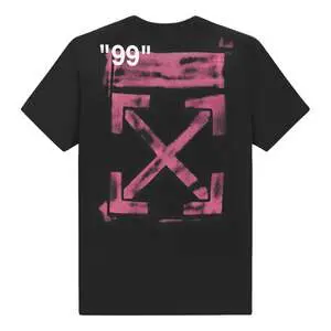 Off-White Men's Off-white Arrow Pattern Short Sleeve Loose Fit Black T-shirt Black