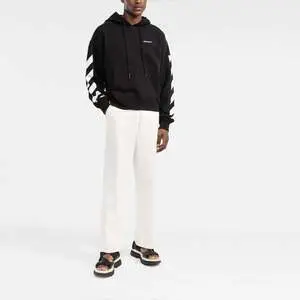 Off-White Diagonal Stripe Pullover Hoodie