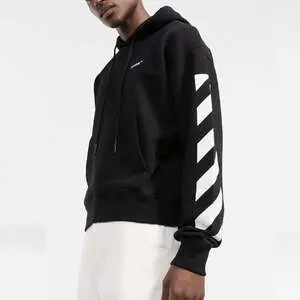 Off-White Diagonal Stripe Pullover Hoodie