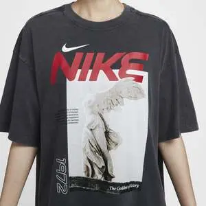 Nike Oversized Graphic T-shirt Asia Sizing 'washed Black
