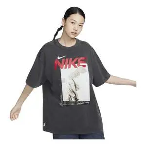Nike Oversized Graphic T-shirt Asia Sizing 'washed Black