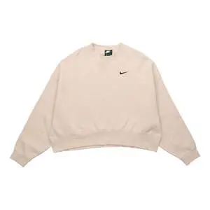 Nike Essential Fleece Crew - Beige/white