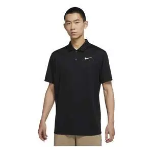 Nike Dri-fit Victory Solid Color Logo Printing Quick Dry Breathable Short Sleeve Polo Shirt Black - Multi-color