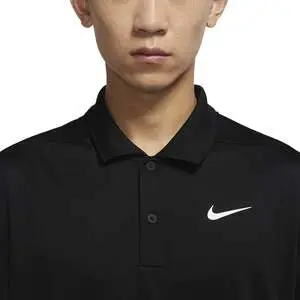 Nike Dri-fit Victory Solid Color Logo Printing Quick Dry Breathable Short Sleeve Polo Shirt Black - Multi-color