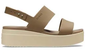 CROCS Brooklyn Low Wedge Sandals - Brown