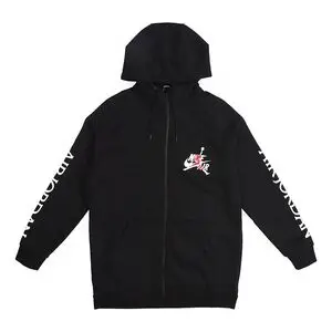 JORDAN Air Hooded Zip-up Fleece Jacket - Black