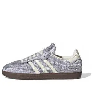 Adidas X Caroline Hu Samba Og Sneakers - Silver Metallic/cream White/gum