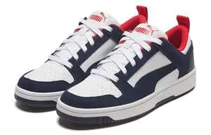 PUMA Rebound Layup Low Top Sneakers - White/blue/red
