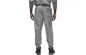 JORDAN Solid Color Embroidered Drawstring Casual Pants/trousers Grey