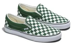 VANS Checkerboard Slip-on Sneakers - White/green