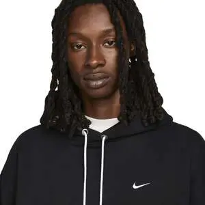 Nike Solo Swoosh Fleece Pullover Hoodie - Black