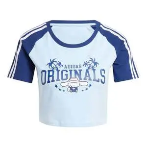 Adidas Originals X Hello Kitty Graphic Cropped T-shirt - Blue/white