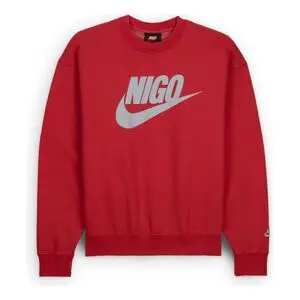 Nike X Nigo Fleece Sweatshirt 'red Grey - Red/grey