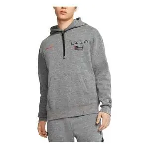 JORDAN Why Not Printing Pattern Hooded Sweatshirt - Gray