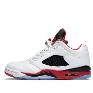 JORDAN 5 Retro Low "fire Red" 2016 - White/fire Red-black