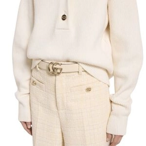 Gucci Reversible Gg Marmont Belt - Beige