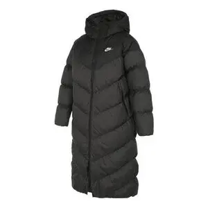 Nike Long Hooded Down Puffer Jacket - Black