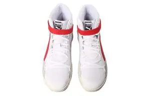 PUMA Sky Modern High Top Sneakers - White/red
