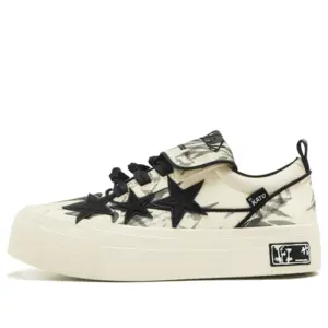 KAALIXTO Skateboarding Canvas Low Top Sneakers - Beige/green/black