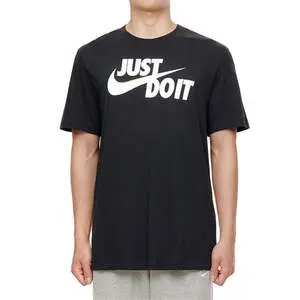 Nike Tee Just Do It Casual Sport Round Neckshort Sleeve - Black