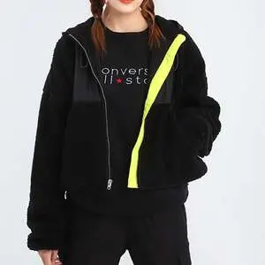 CONVERSE Full Zip Lamb Wool Hooded Jacket