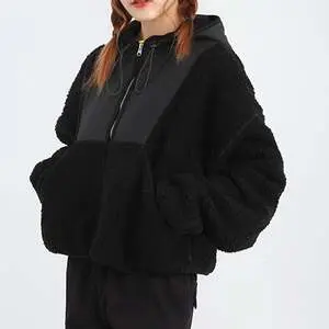 CONVERSE Full Zip Lamb Wool Hooded Jacket