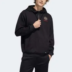 Adidas Neo Half-zip Hoodie With Graphic Detailing